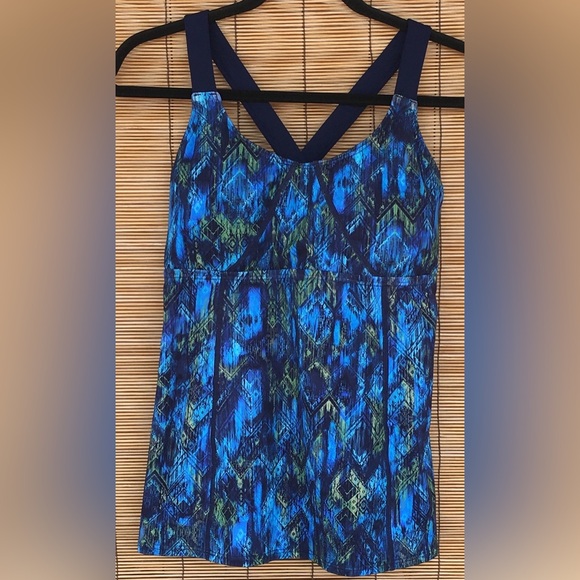 TYR | Swim | Tyr Blue Deco Bathing Suit Tankini Top Sz L | Poshmark